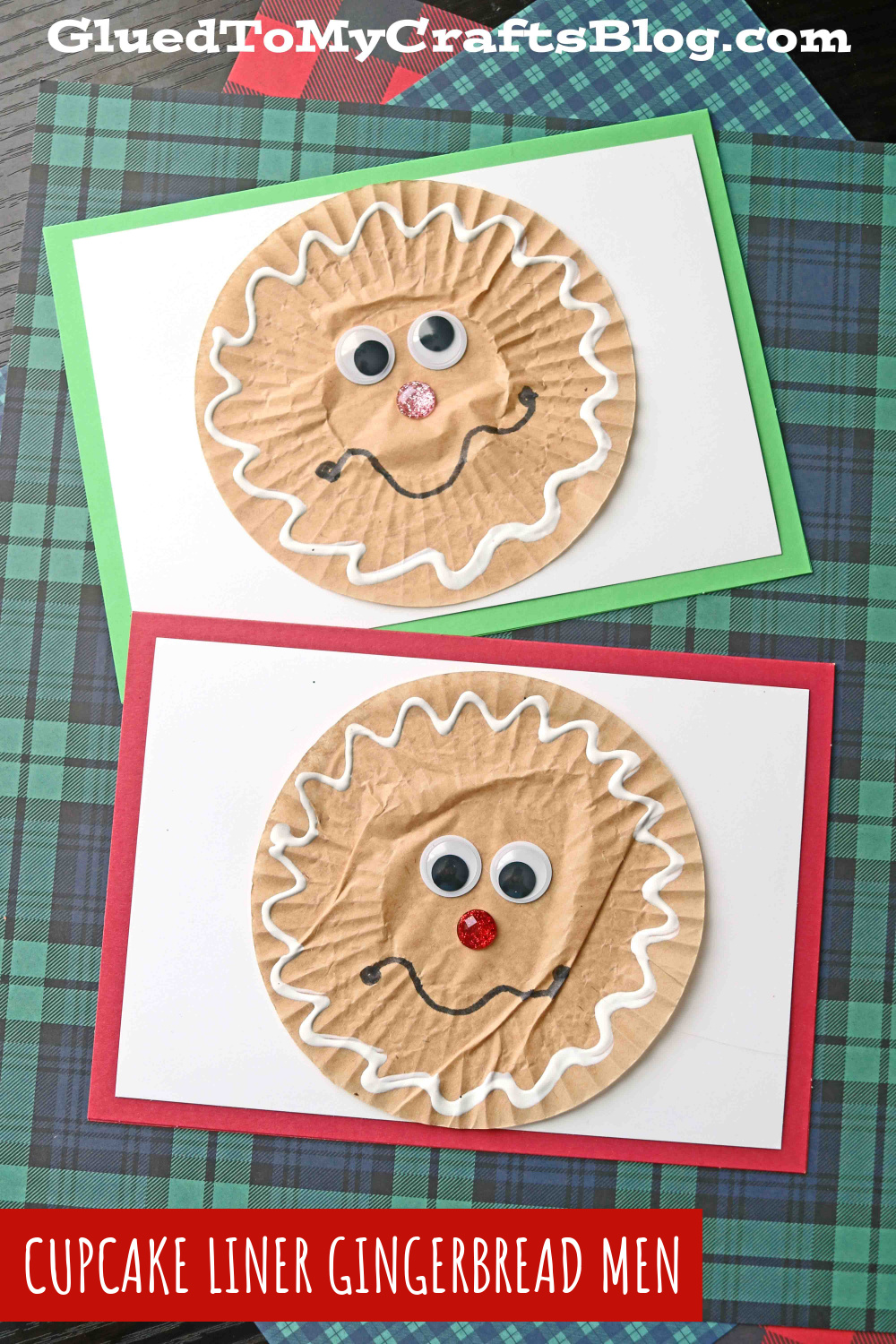 Cupcake Liner Gingerbread Man Cards