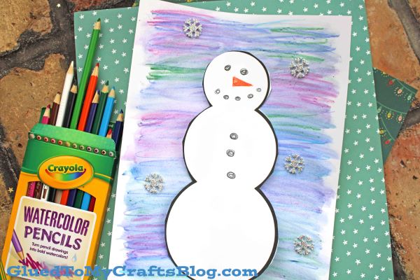 Watercolor Snowman Craft Idea For Kids