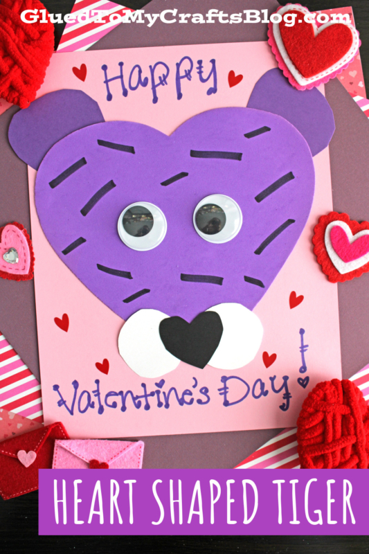 Heart Shaped Tiger Craft Idea For Valentine's Day