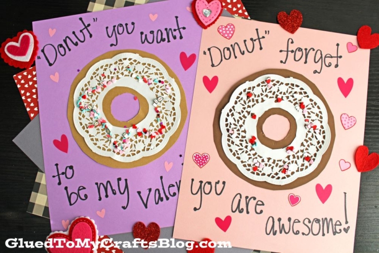 Paper Doily Donut Card Craft Idea