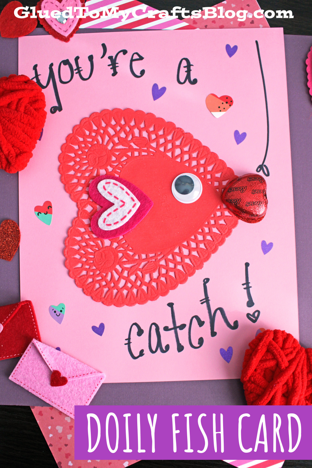 Paper Doily Fish Valentine's Day Cards