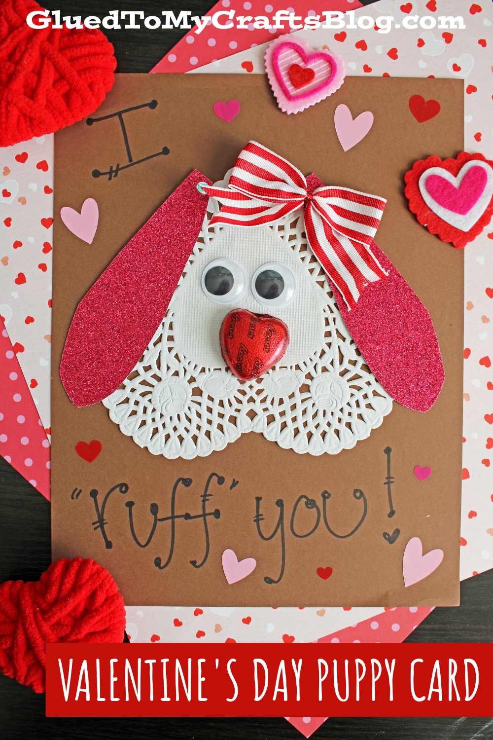 Heart Shaped Puppy Valentine's Day Card