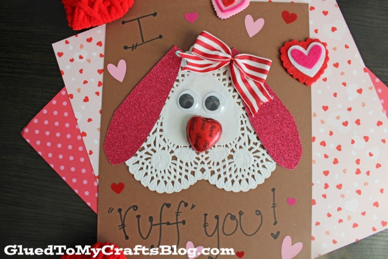 Heart Shaped Puppy Valentine's Day Card