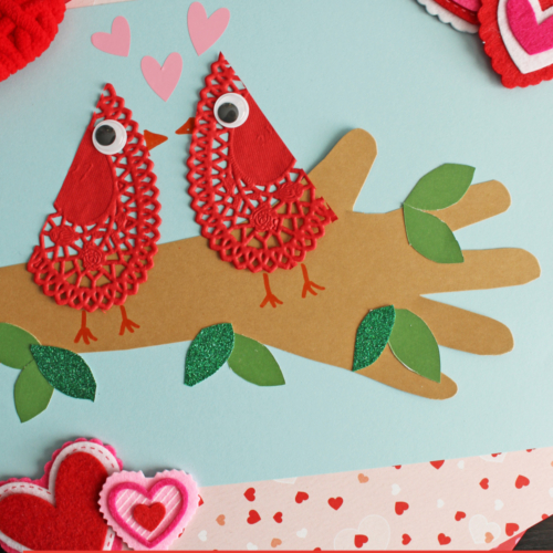 Paper Heart Doily Love Bird Craft Idea For Kids
