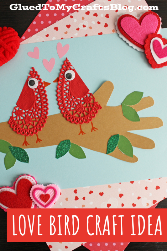 Paper Heart Doily Love Bird Craft Idea For Kids