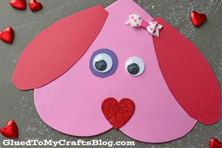 Craft Foam Heart Valentine Puppies