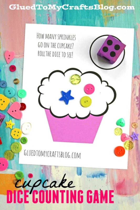 Cupcake Counting Dice Game For Preschoolers