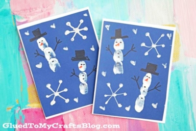Fingerprint Snowman Card Craft Idea