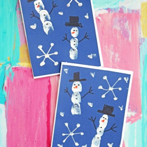 Fingerprint Snowman Card Craft Idea
