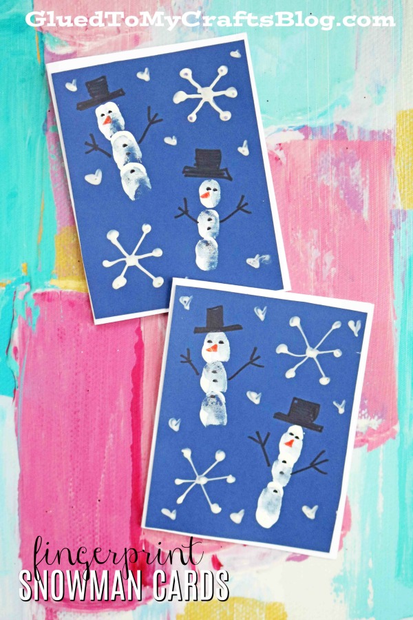 Fingerprint Snowman Cards