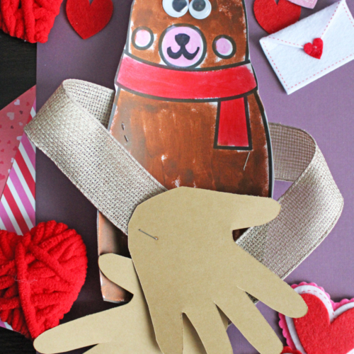 Handprint Bear Hug From Me Card