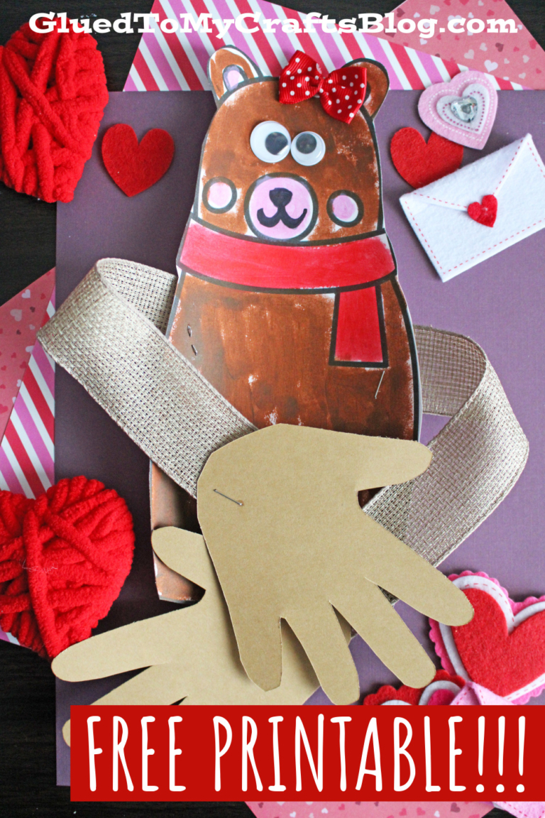 Handprint Bear Hug From Me Card