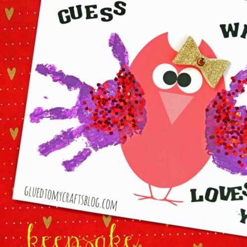 Handprint Valentine Owl Keepsake