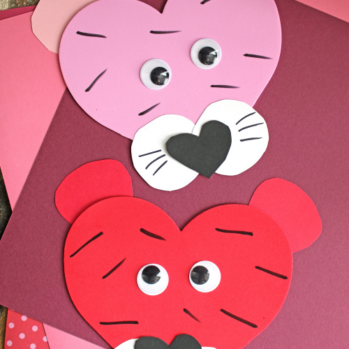 Heart Shaped Tiger Craft Idea For Valentine's Day