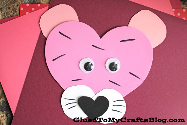 Craft Foam Heart Valentine Tigers