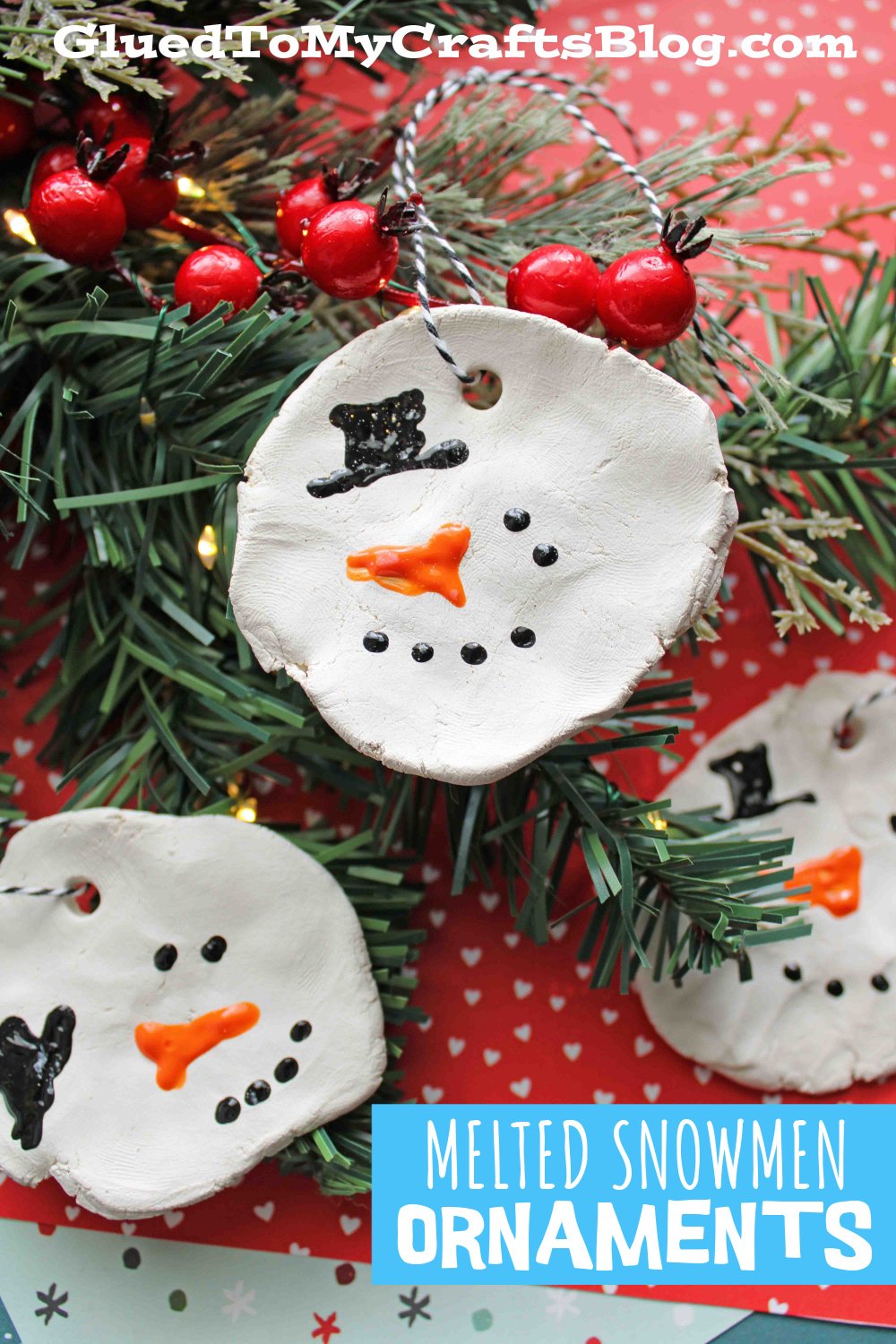 Modeling Clay Melted Snowmen Ornaments
