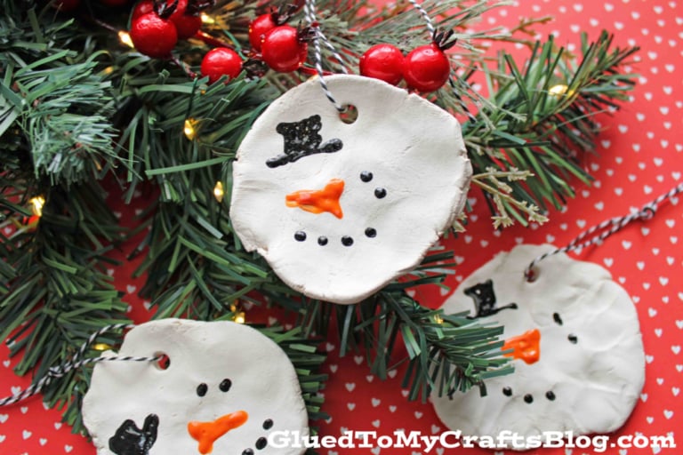 Modeling Clay Melted Snowmen Ornaments