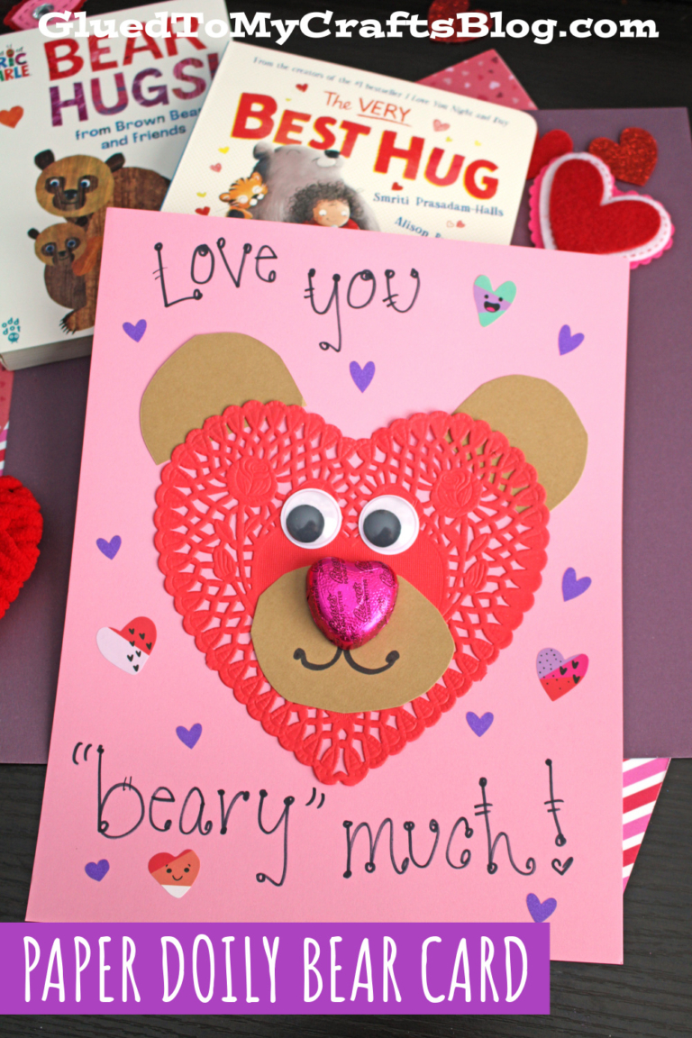 Paper Doily Bear Valentine's Day Cards