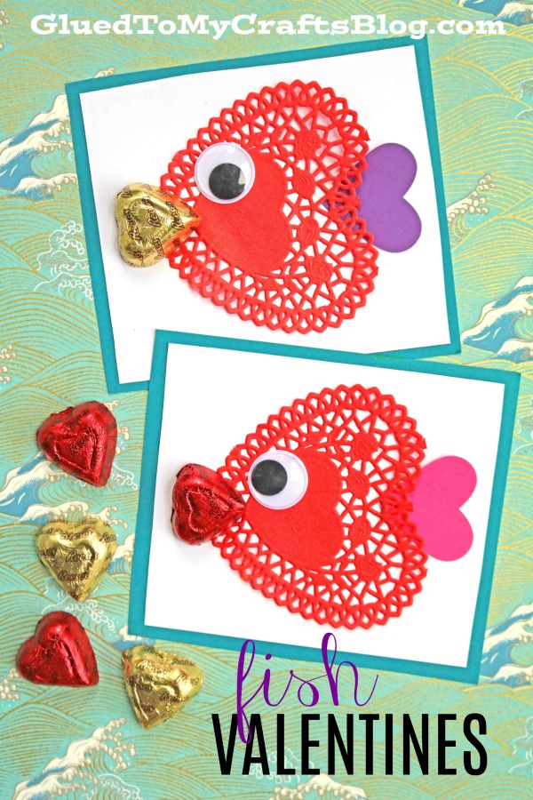 Paper Doily Fish Valentine's Day Cards
