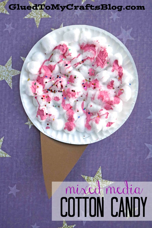 Pretend Paper Plate Cotton Candy Cone