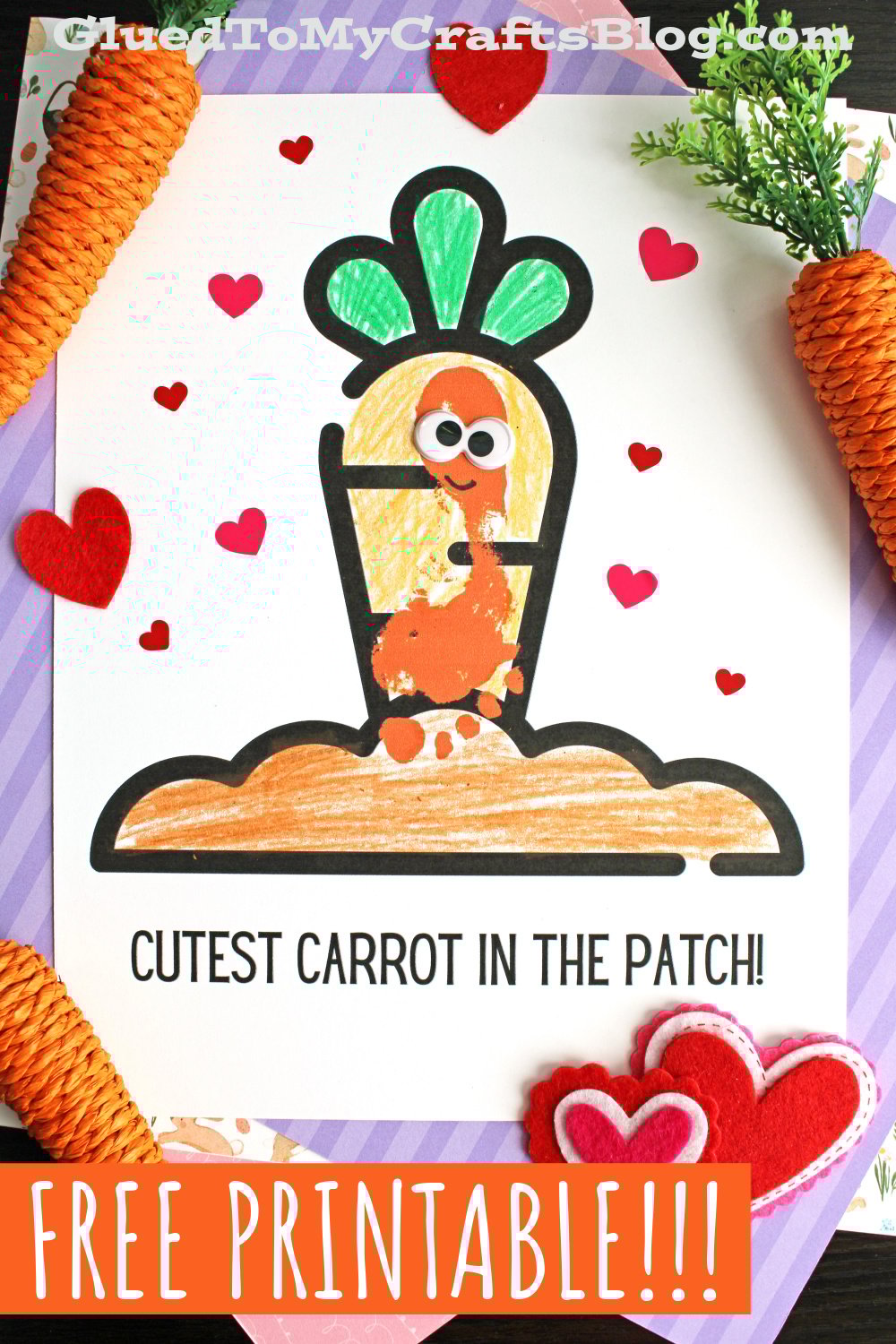 Footprint Carrot Keepsake Idea For Easter