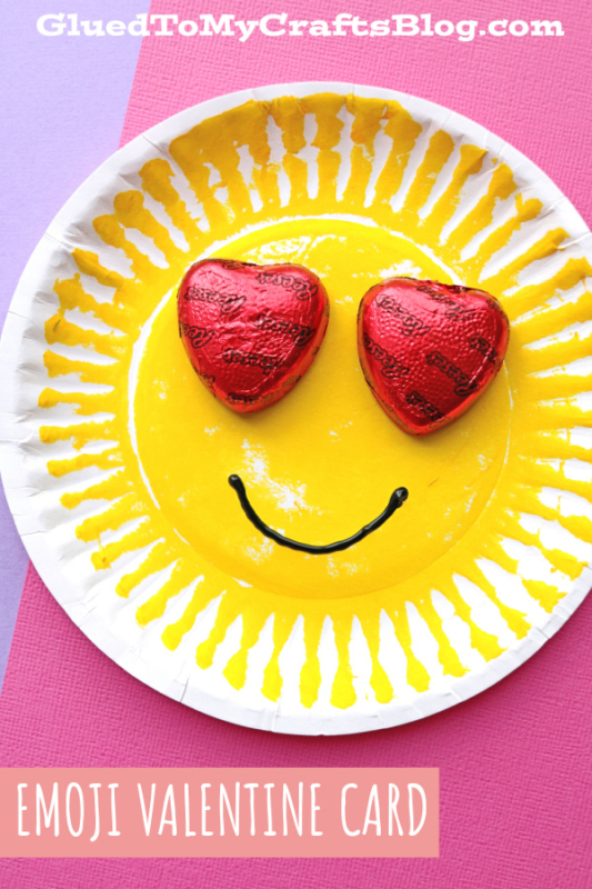Paper Plate Emoji Valentines