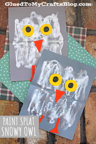 Paint Splat Snowy Baby Owl Craft