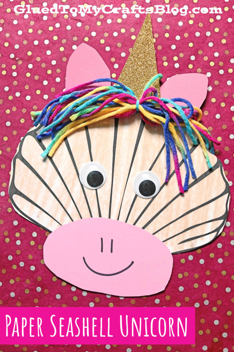 Paper Seashell Unicorn Craft For Kids