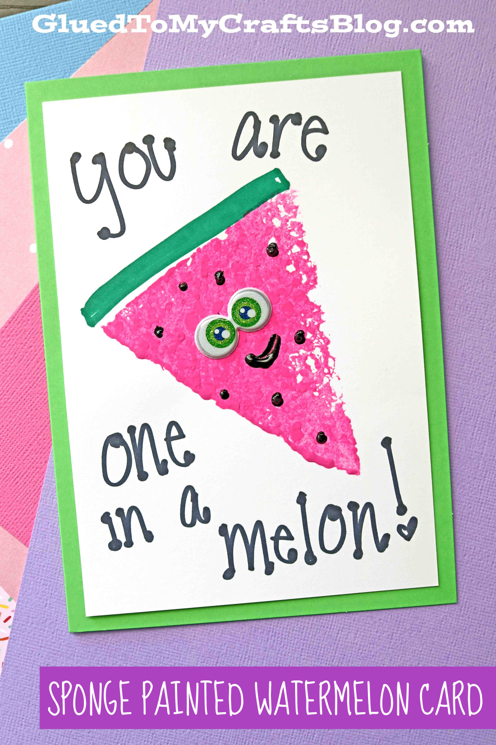 Sponge Painted Watermelon Cards