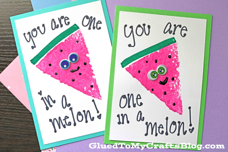 Sponge Painted Watermelon Cards For Kids To Make