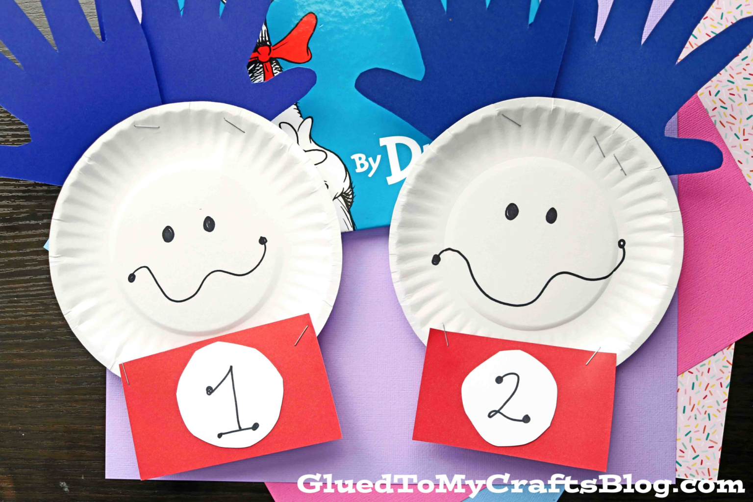 Paper Plate Thing 1 & 2 Craft Idea