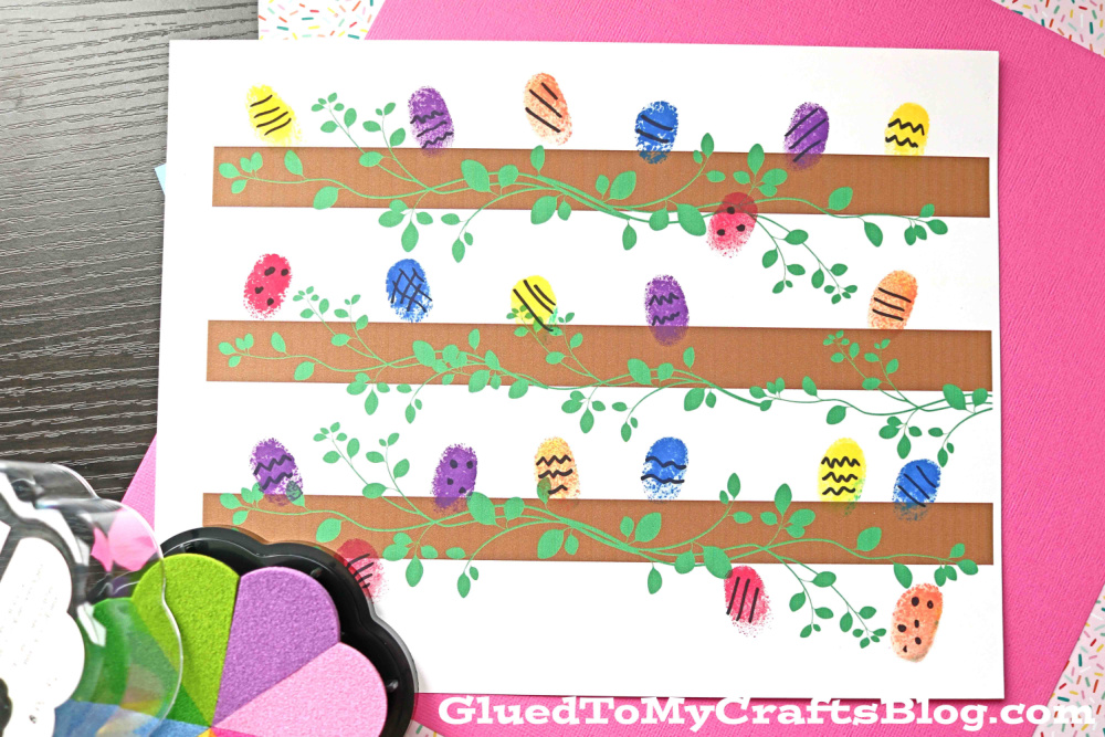 Thumbprint Easter Egg Hunt Craft On Paper