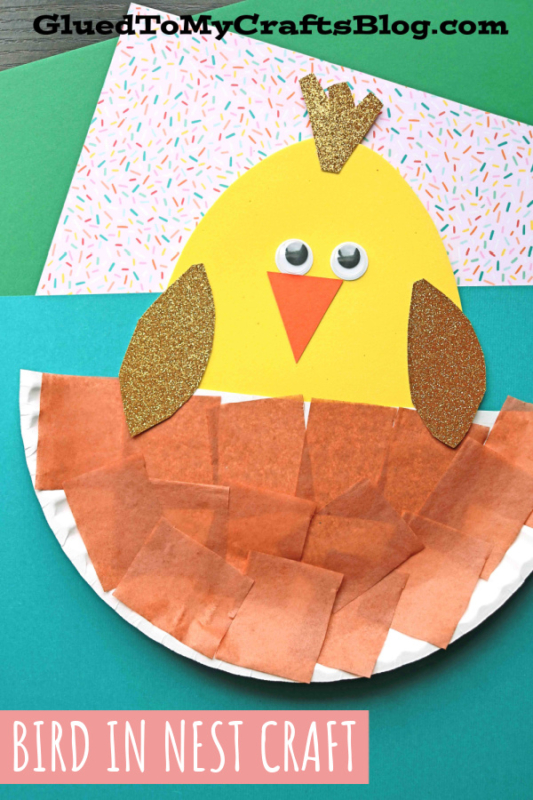 Paper Plate & Craft Foam Egg Bird In Nest