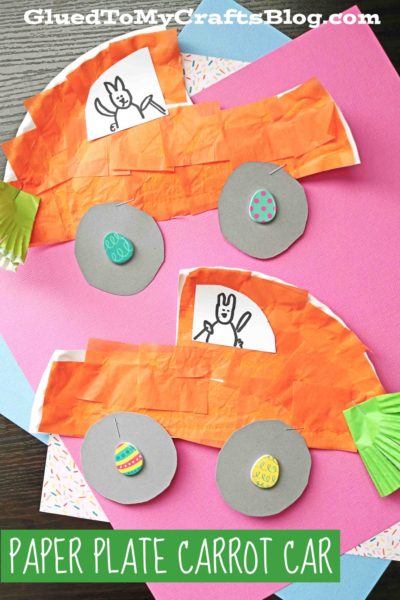 Paper Plate Bunny Car Craft Idea For Kids