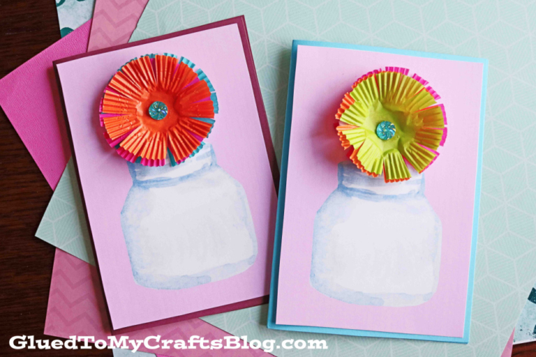 Cupcake Liner Flower Card Idea