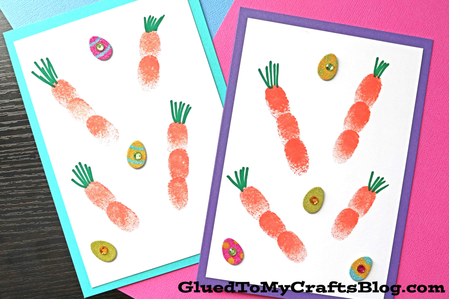 Thumbprint Carrot Cards For Easter