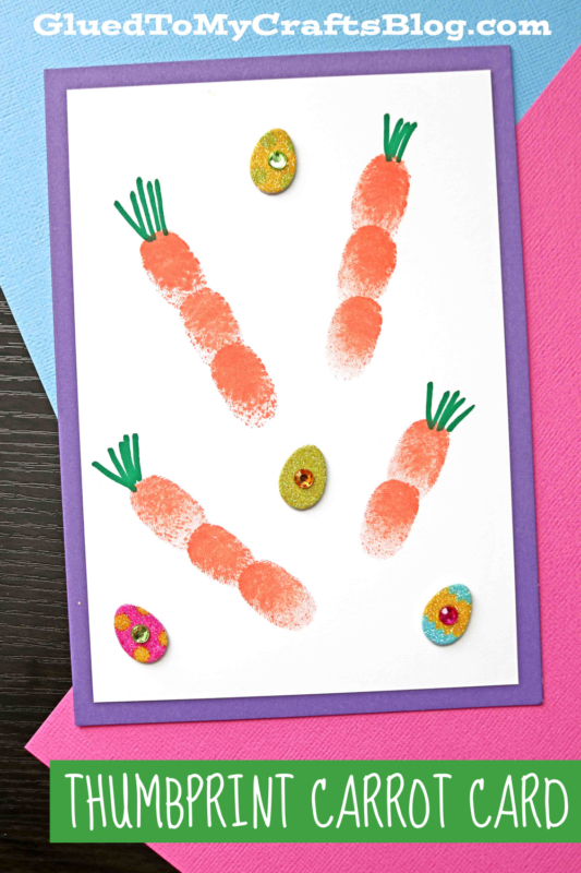 Thumbprint Carrot Cards For Easter