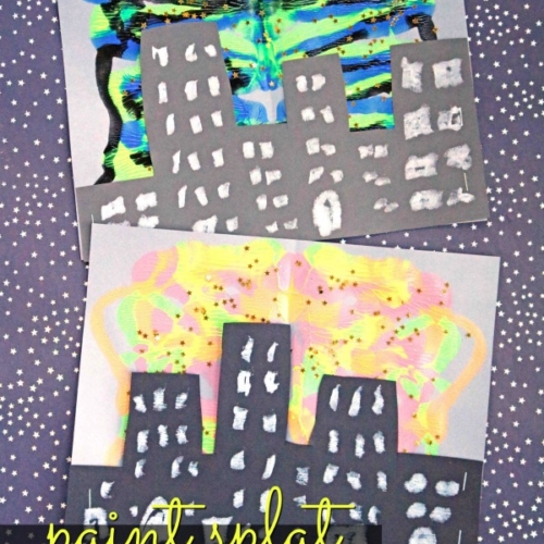 Paint Splat City Skyline Craft Idea For Kids