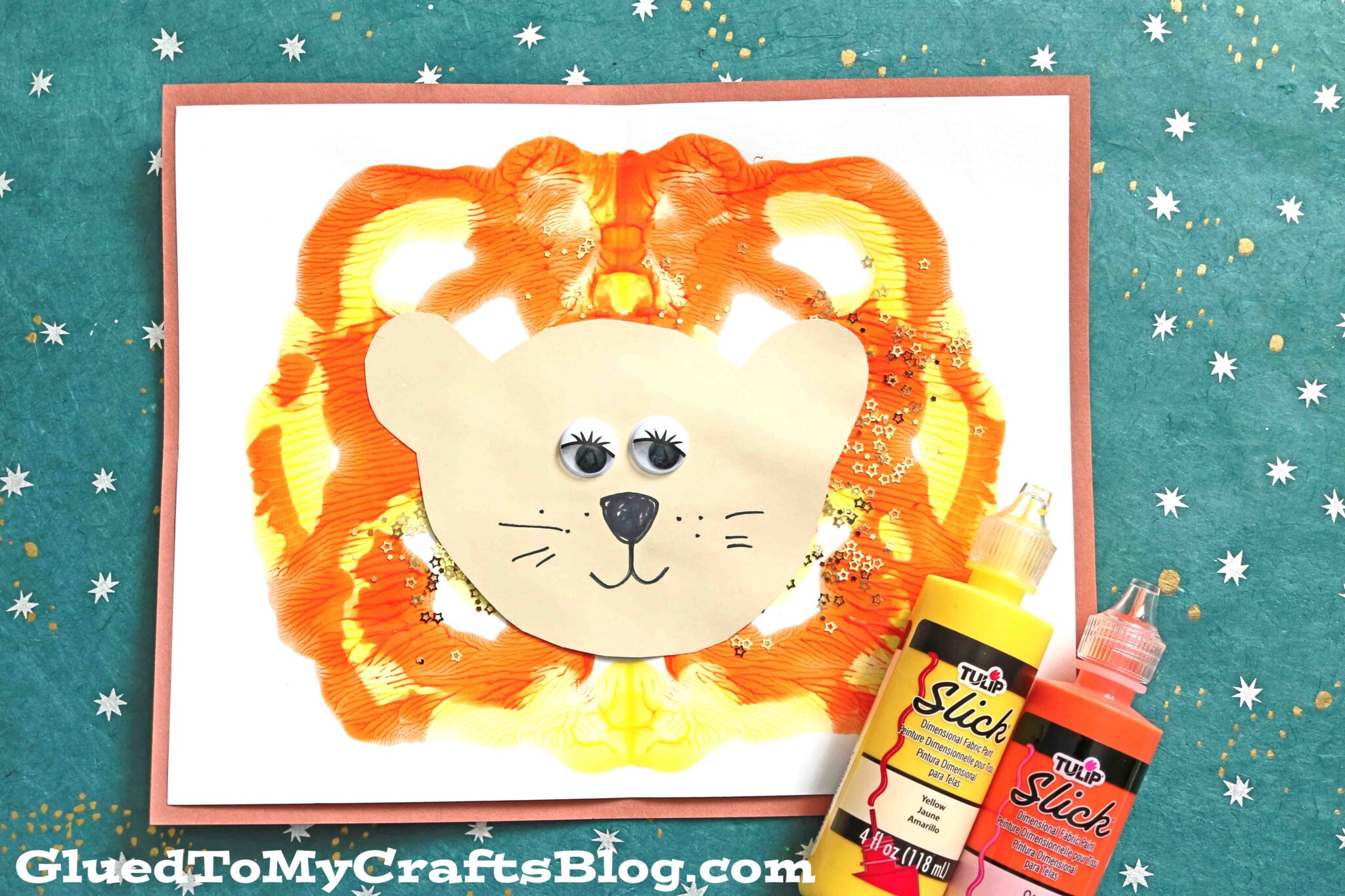 Paint Splat Lion Craft Idea For Kids
