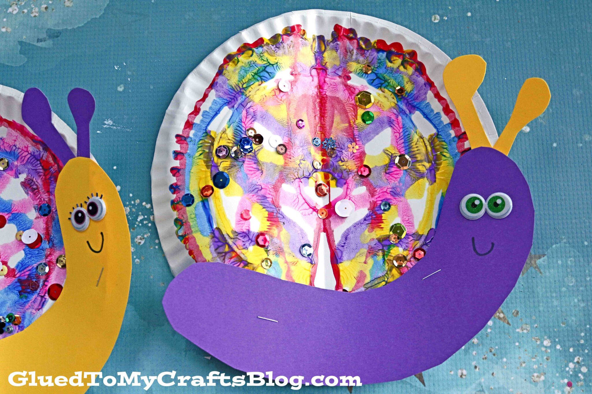 Paper Plate & Paint Splat Snails