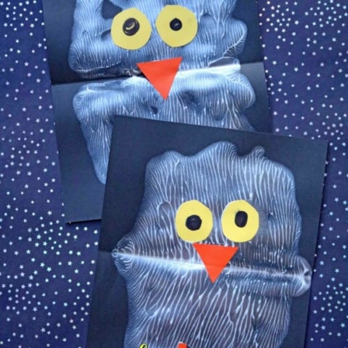 Paint Splat Snowy Baby Owl Craft