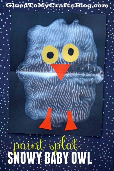 Paint Splat Snowy Baby Owl Craft