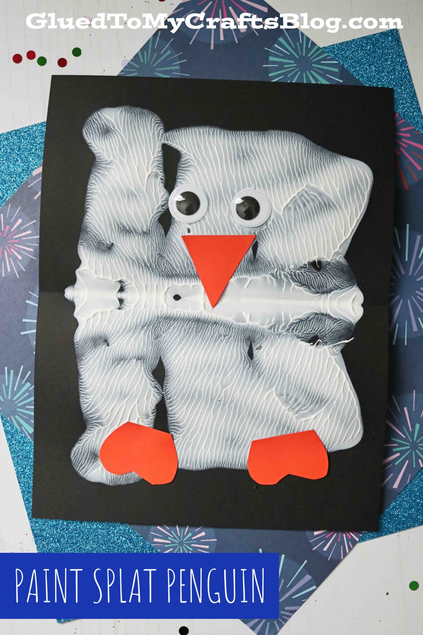 Paint Splat Penguin Craft Idea For Winter