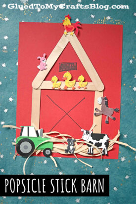 Popsicle Stick Barn Old MacDonald Craft