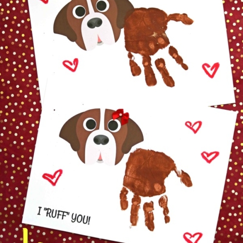 Handprint Dog - I "RUFF" You Keepsake