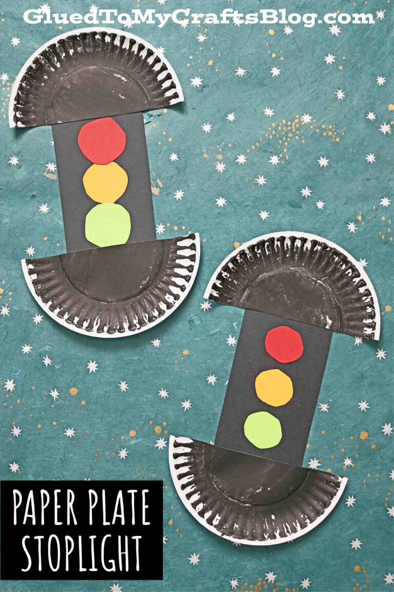 Paper Plate Traffic Stoplight Craft Idea