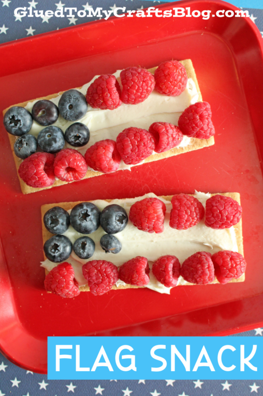 Flag Snack Idea Using Graham Crackers