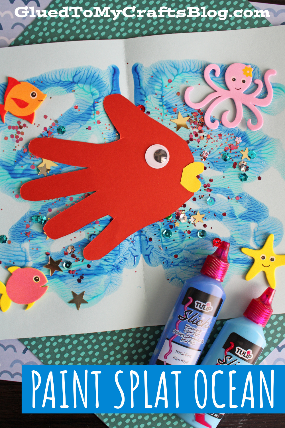 Paint Splat Ocean Craft Idea For Kids