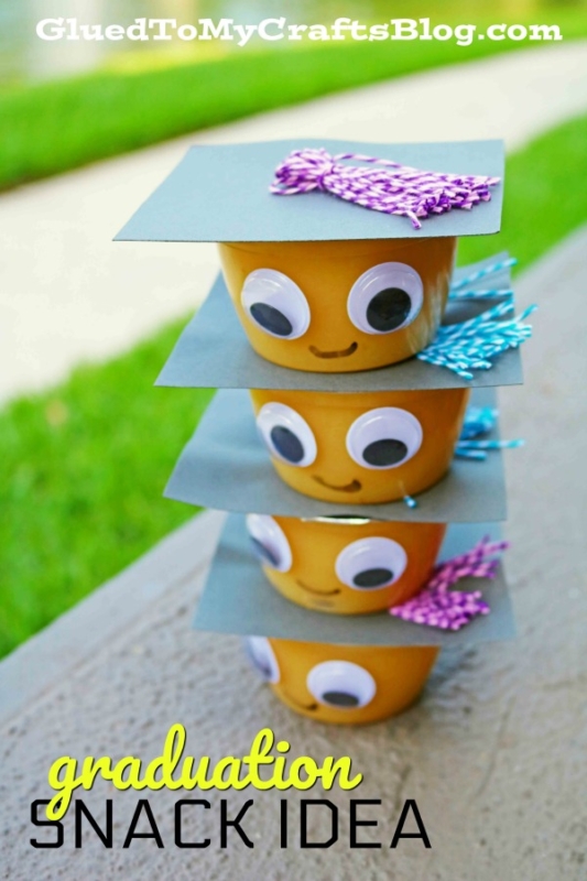 DIY Graduation Hat Applesauce Cups Craft