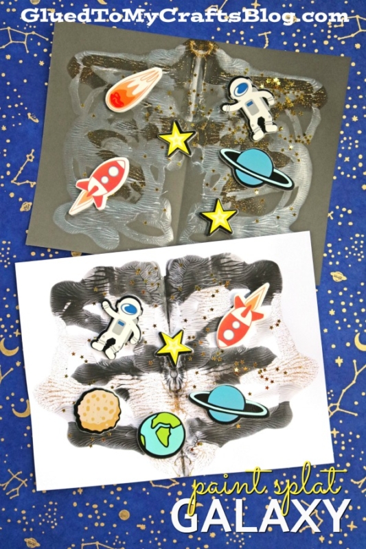 Paper Plate Paint Splat Moon Craft